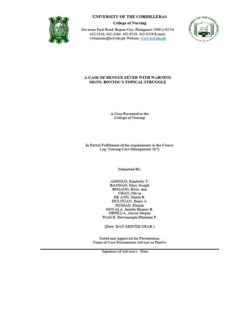 Dengue Fever Case Study in Bontoc | PDF