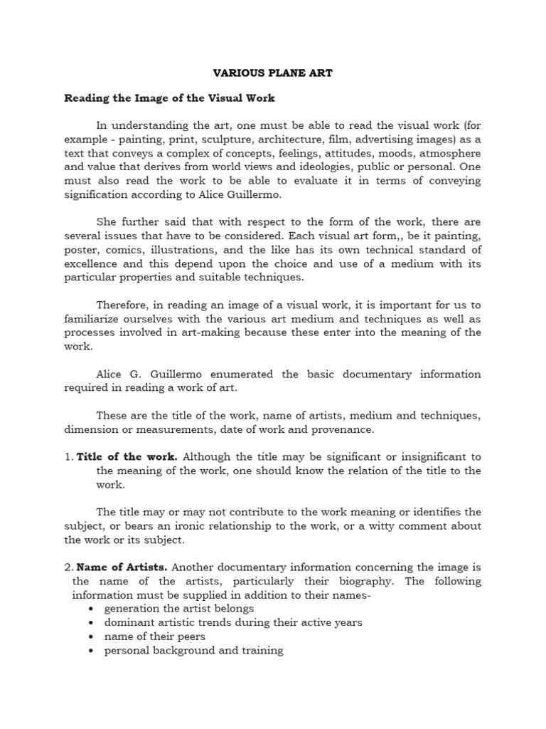 Understanding Visual Art Analysis | PDF | Art