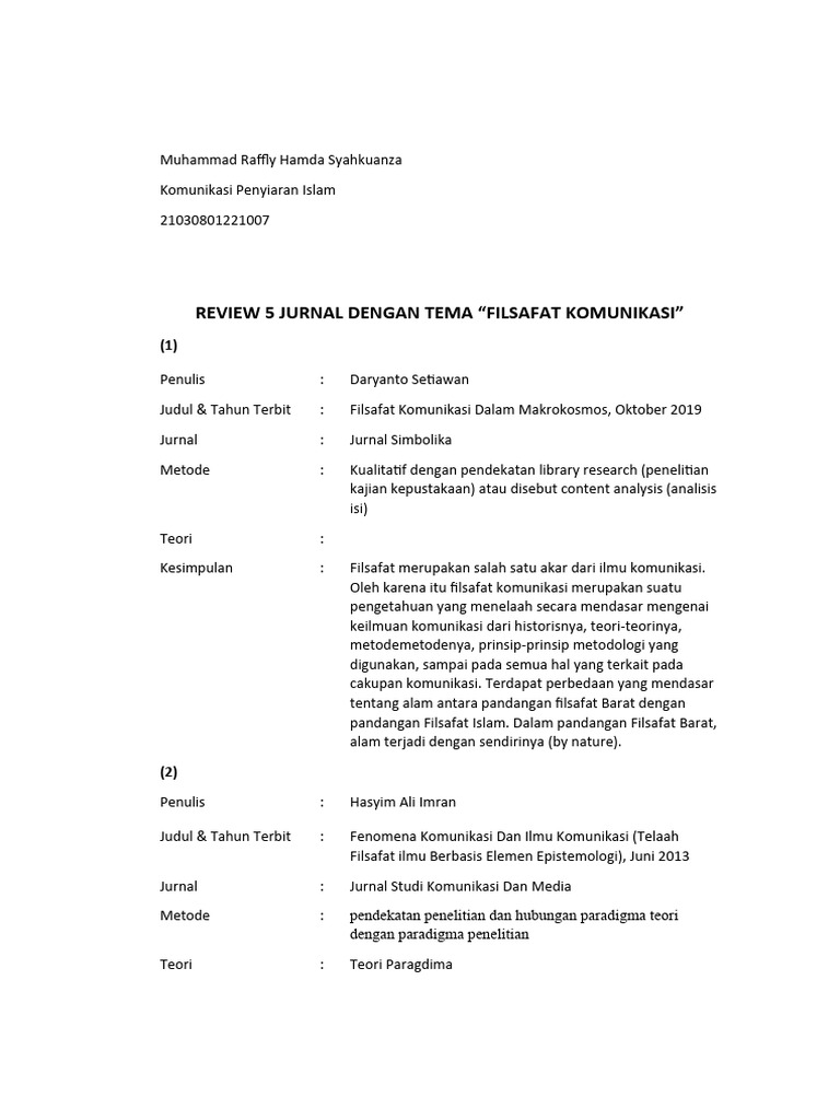 Raffly Hamda - UAS Filsafat | PDF