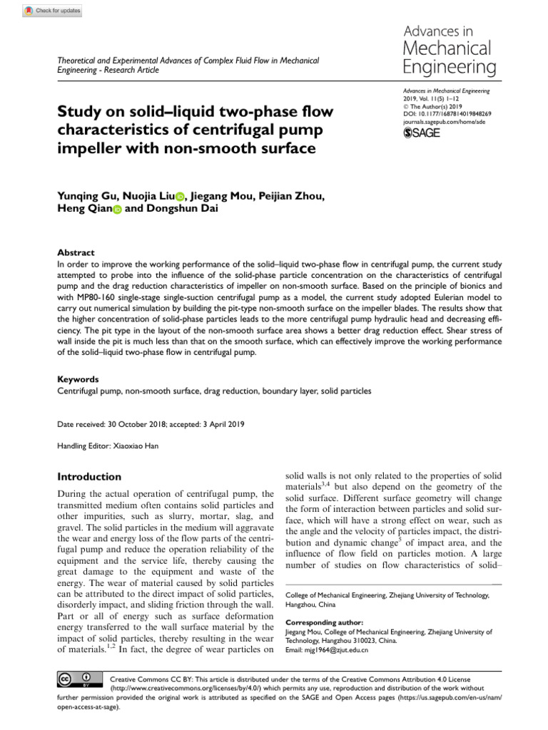 Study On Solid-Liquid Two-Phase Flow | PDF