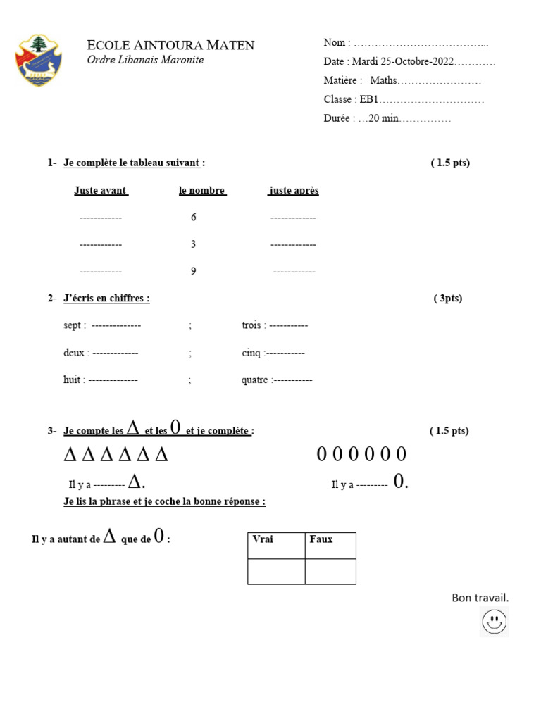 Récitation 1 Maths EB1 | PDF
