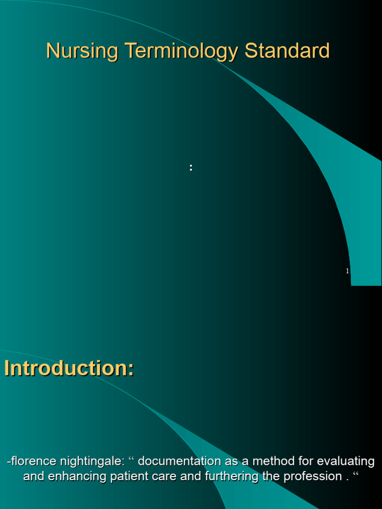 Nursing Terminology Standard | PDF