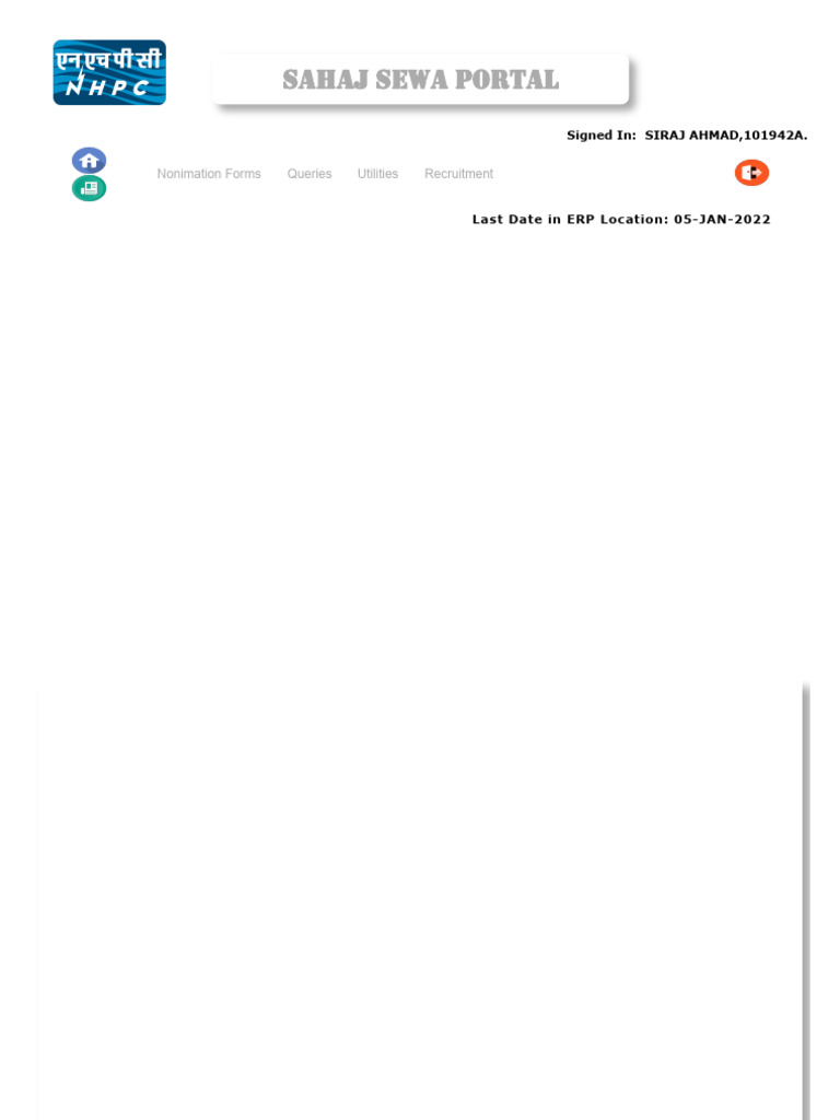 Sahaj Sewa Portal: Nonimation Forms Queries Utilities Recruitment | PDF