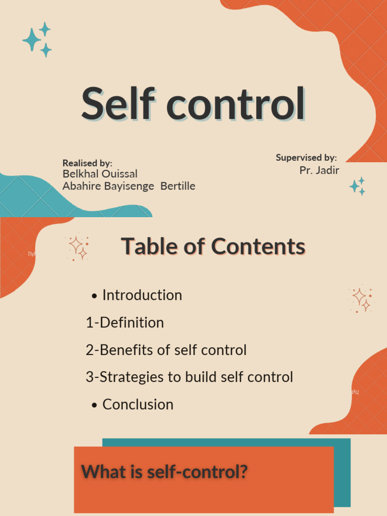 Self Control Presentation | PDF | Self Control | Self-Management
