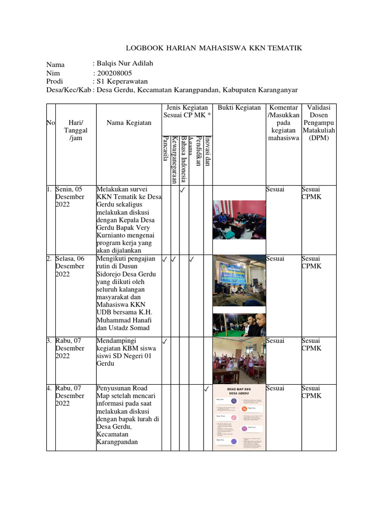 Logbook KKN | PDF