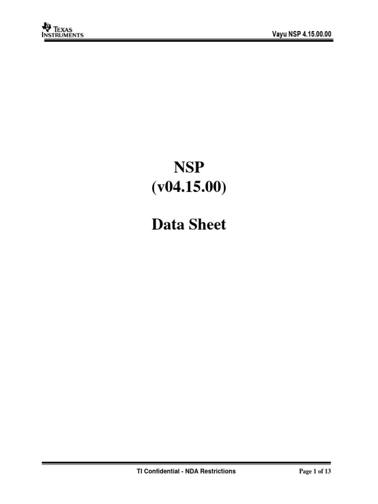 NSP Vayu Datasheet | PDF