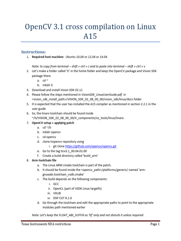 OpenCV Cross Compile Steps For A15 Linux | PDF | Computer File | System ... OpenCV Cross Compile Steps For A15 Linux | PDF | Computer File | System ...