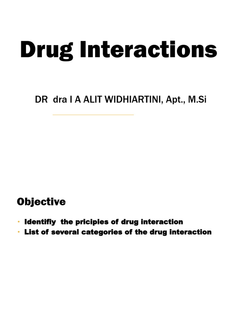 Drug Interaction | PDF | Pharmacology | Clinical Medicine