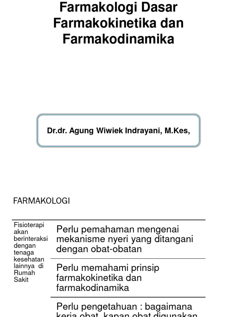 Farmakokinetik dan farmakodinamik | PDF