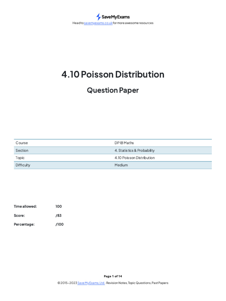 Poisson Distribution Medium | PDF | Mathematics | Tests