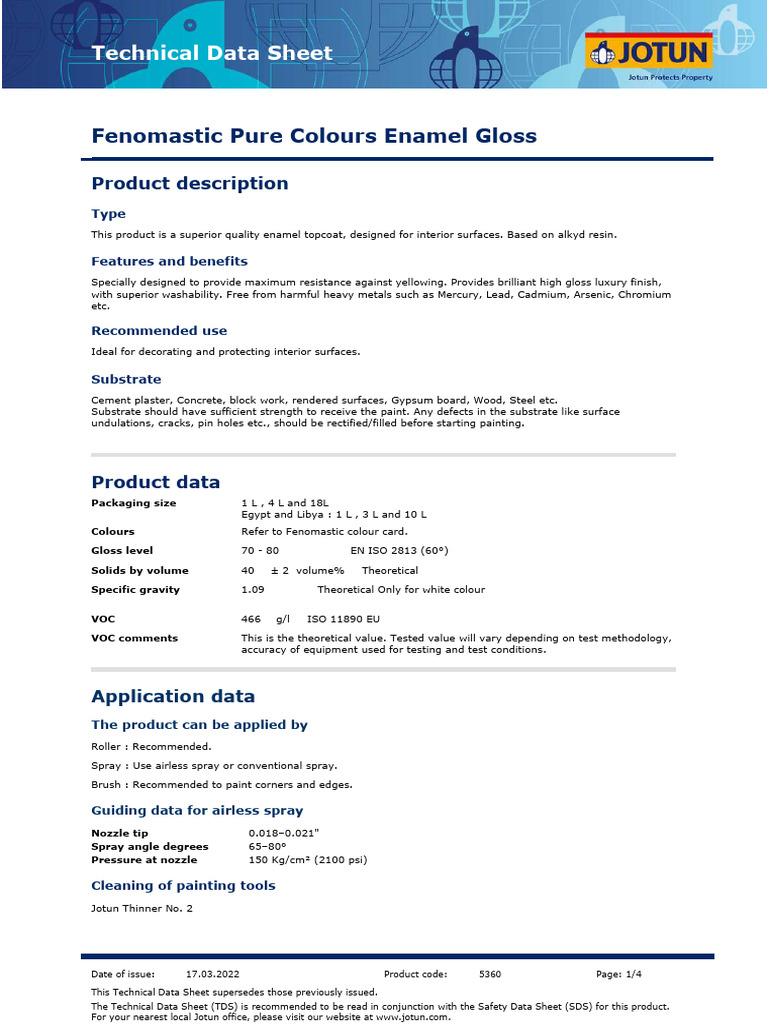 Fenomastic Pure Colours Enamel Gloss | PDF | Technology & Engineering
