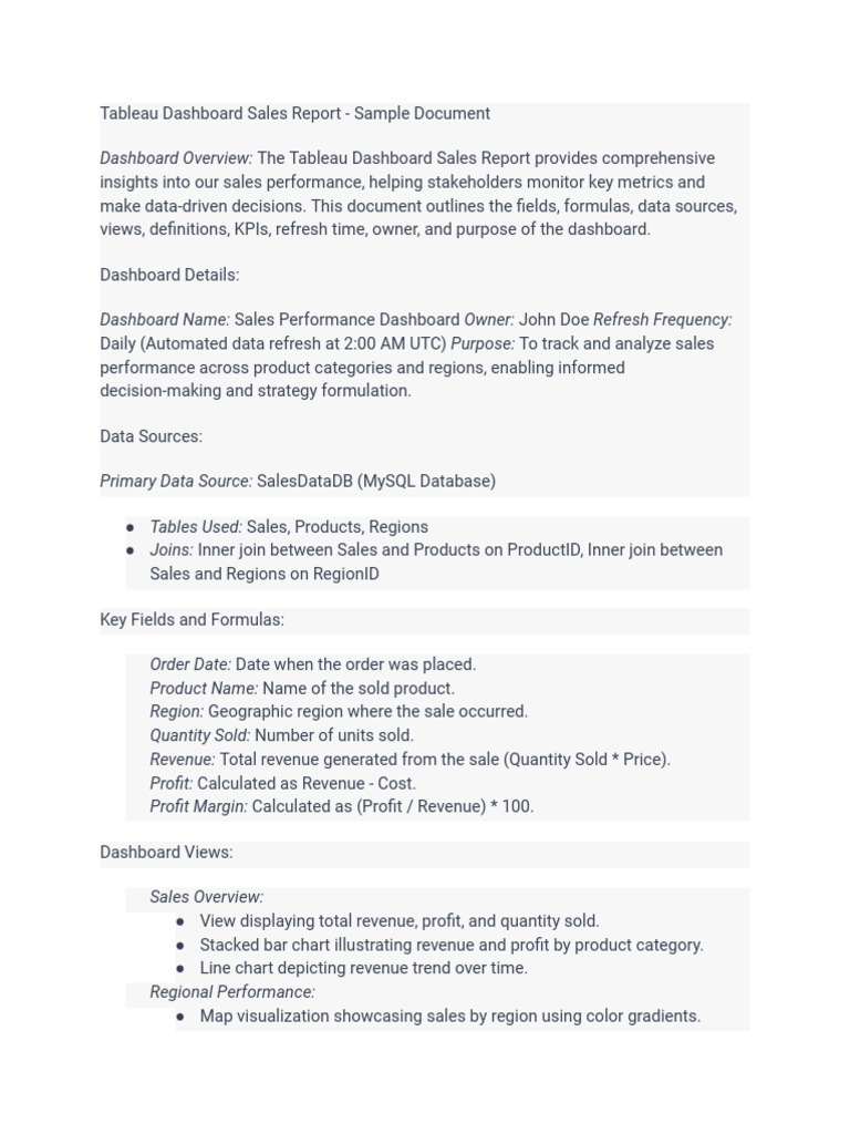 Tableau Sales Performance Insights | PDF | Business