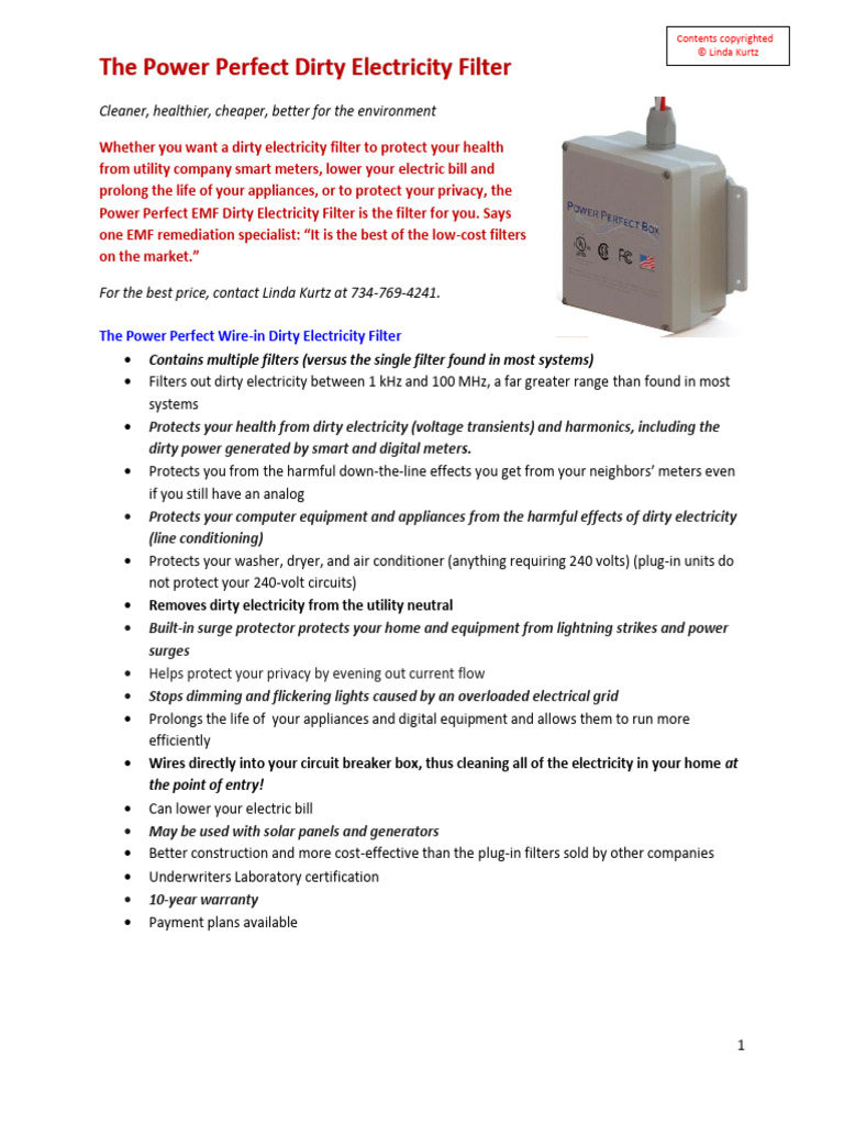 2 The Power Perfect Dirty Electricity Filter 8 | PDF