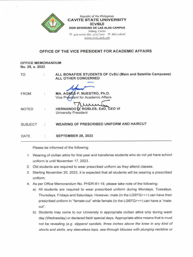 OVPAA Memo No. 29 S. 2023 | PDF