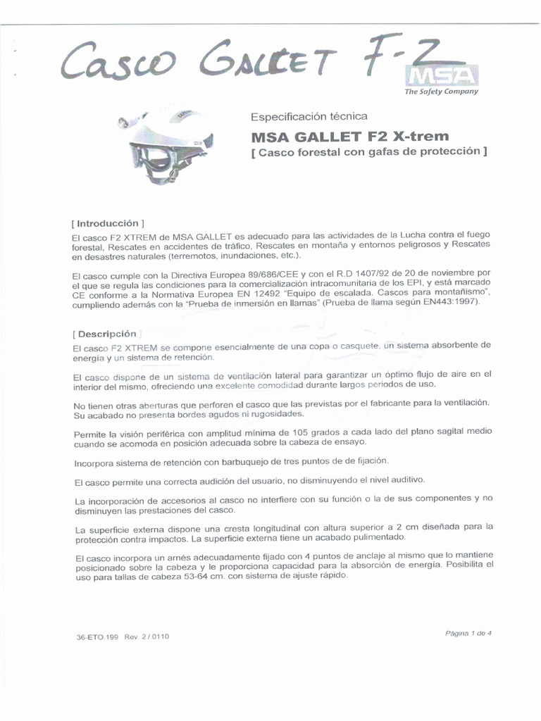 Documentos Casco F2 | PDF