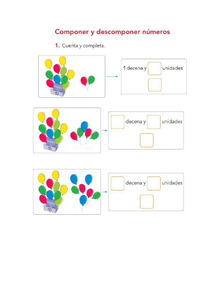 Componer Descomponer Uniades y Decenas | PDF