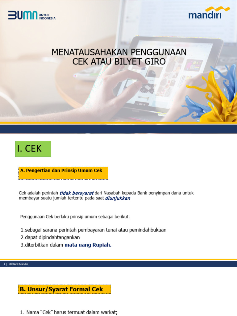 Menatausahakan Penggunaan Cek Atau Bilyet Giro | PDF