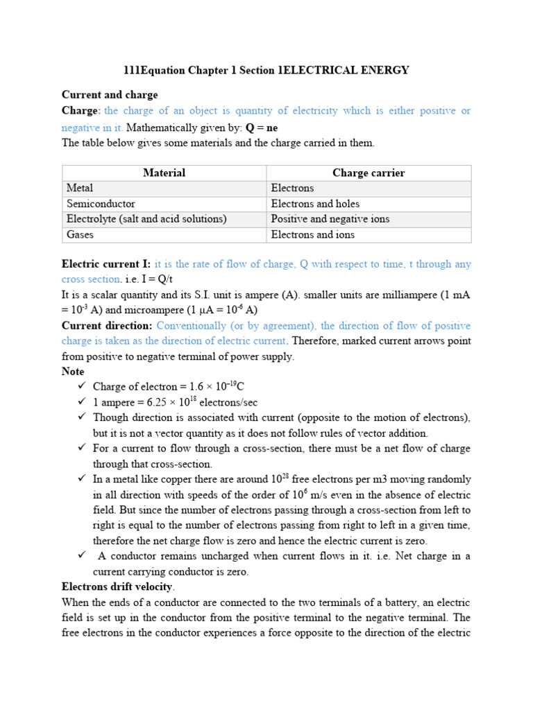 Electrical Energy | PDF