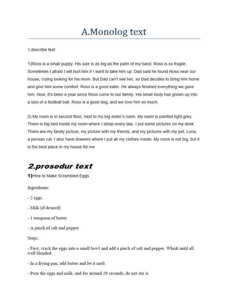 A.Monolog Text | PDF | Pancake | Bears