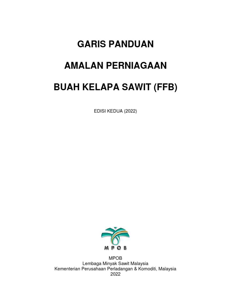 Garis Panduan Amalan Perniagaan Buah Kelapa Sawit | PDF