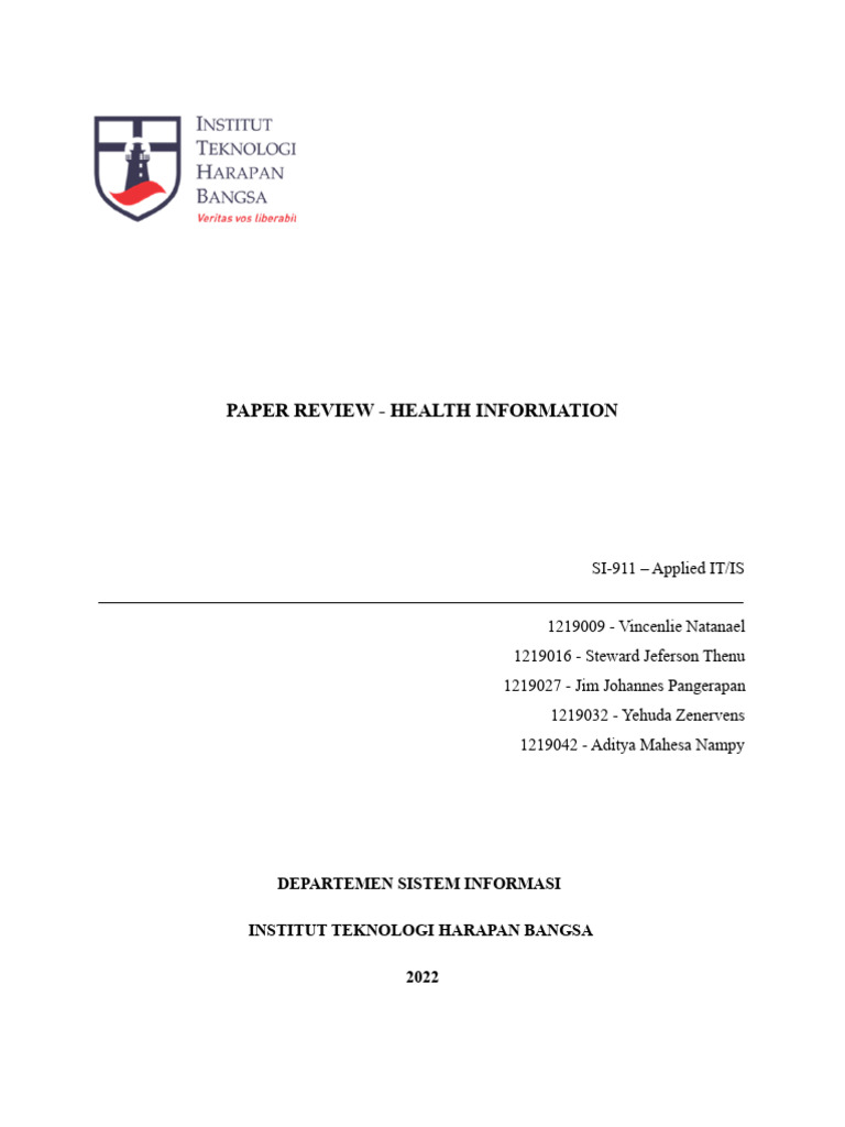 Paper Review - Health Information System | PDF