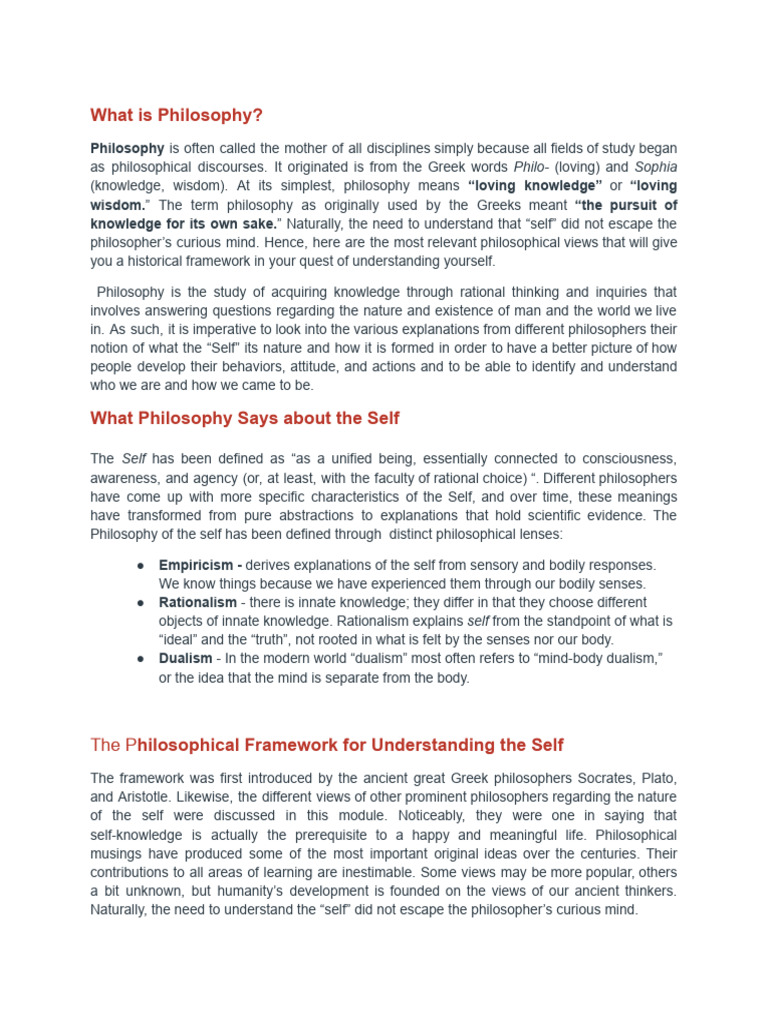 UTS-Module1 2 | PDF | Philosophy Of Self | Mind