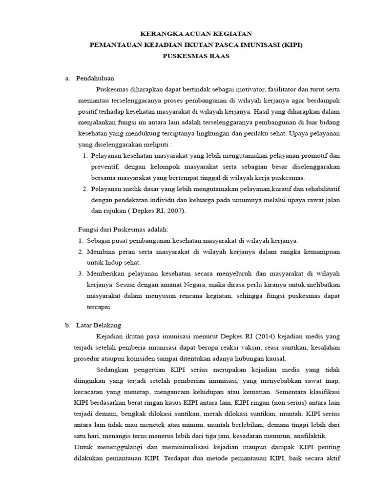 Kak Pemantauan Kipi | PDF