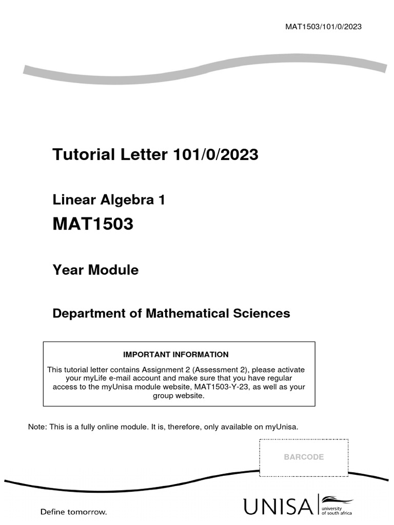 Assessment 2 MAT1503 2023 | PDF
