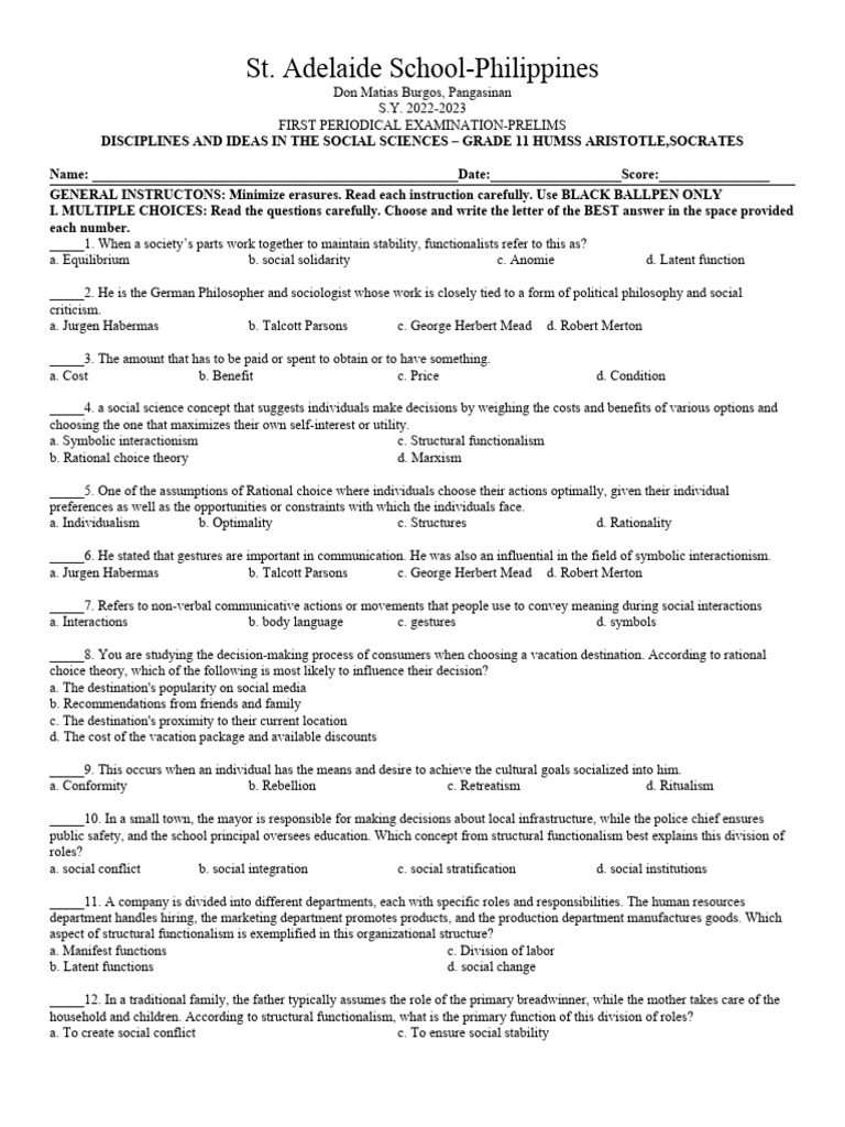 G11 Diss Prelim Aristotle and Socrates | PDF | Sociology | Socialization