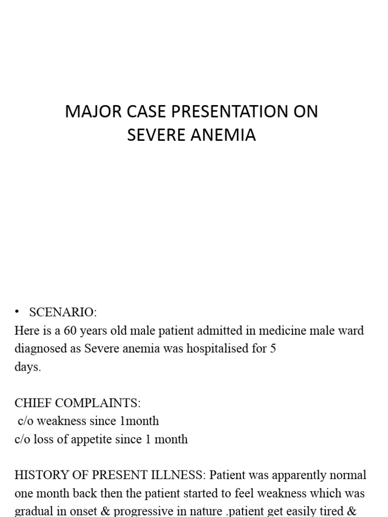 Major Case Anemia On | PDF