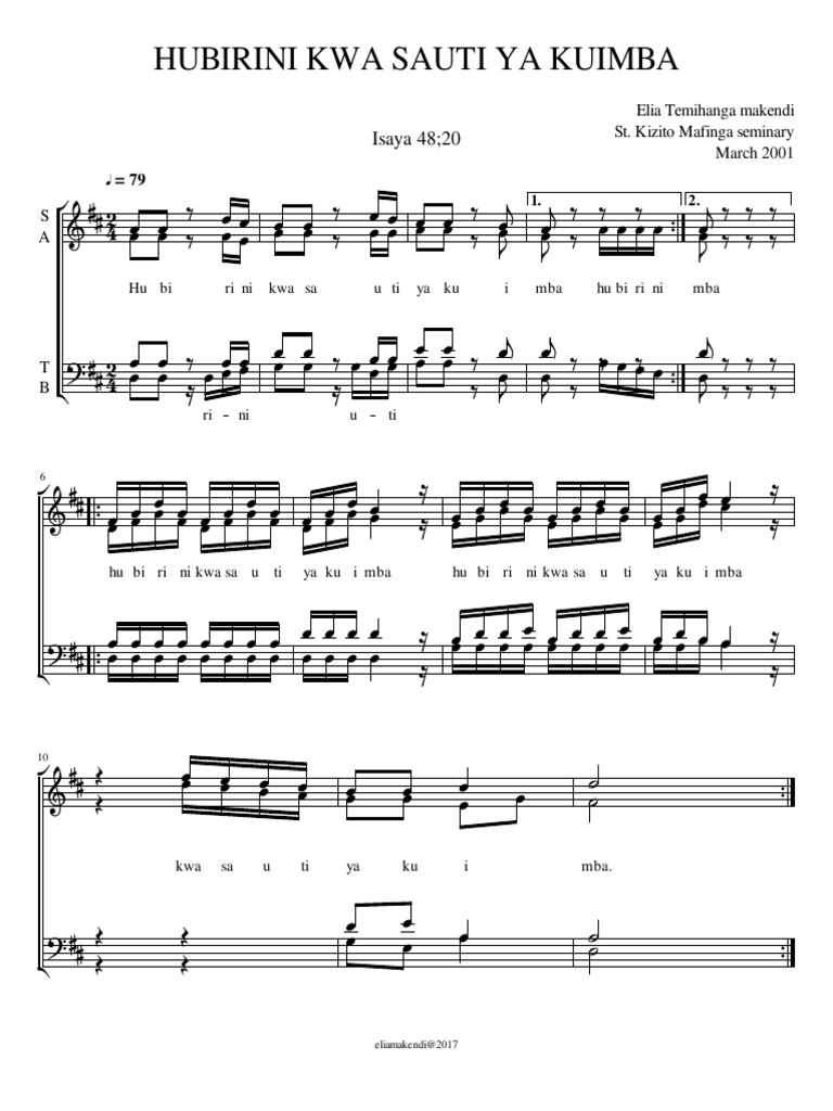 0fce1 Hubirini Kwa Sauti Ya Kuimba | PDF