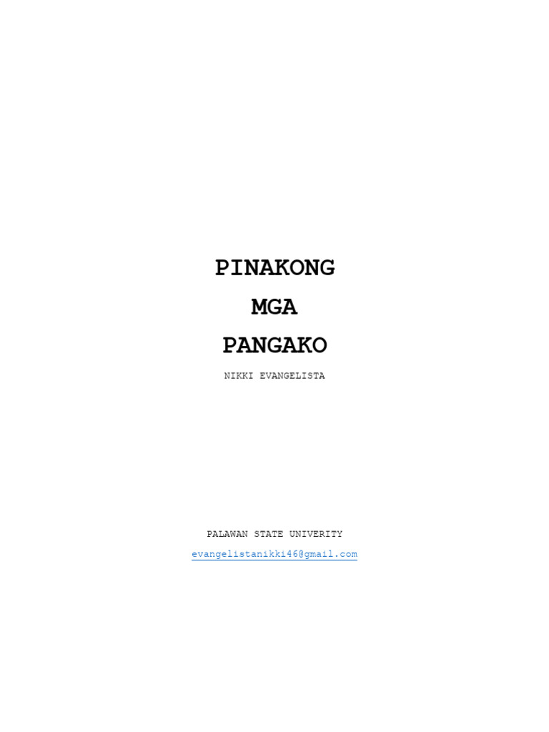 Pinakong Mga Pangako | PDF