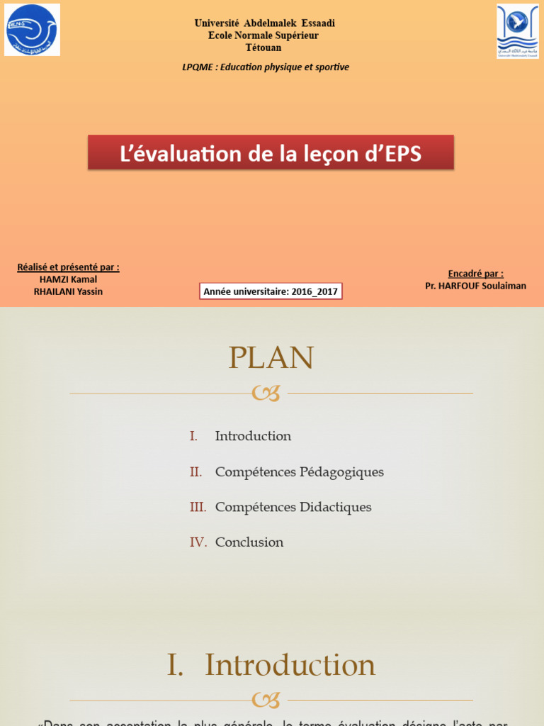 Évaluation en EPS : Méthodes et Compétences | PDF | Pédagogie ...