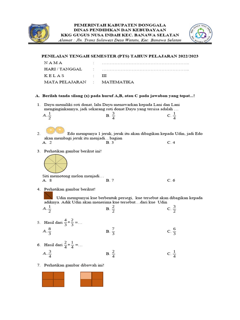 Soal Matematika Kelas 3 | PDF
