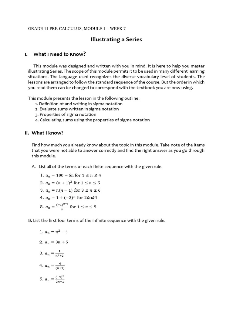 MODULE Pre Calculus Week 7 | PDF