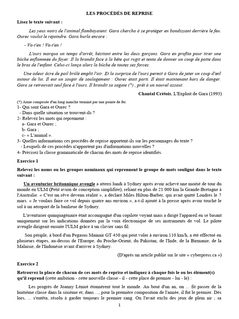 Les Procédés de Reprise | PDF