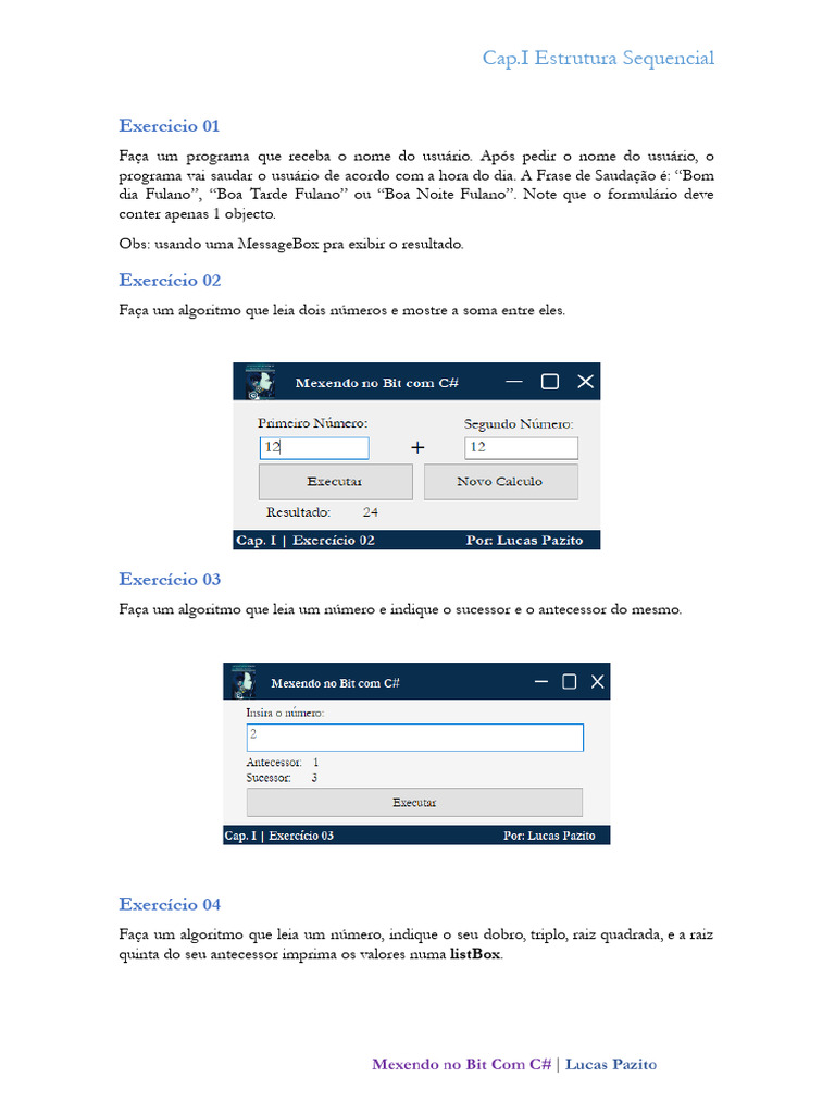 Cap I. Estrutura Sequencial - Docx-1 | PDF