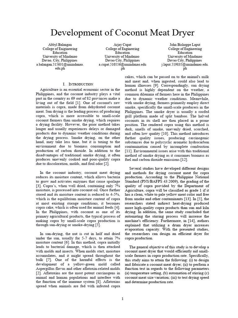 Coconut Meat Dryer | PDF