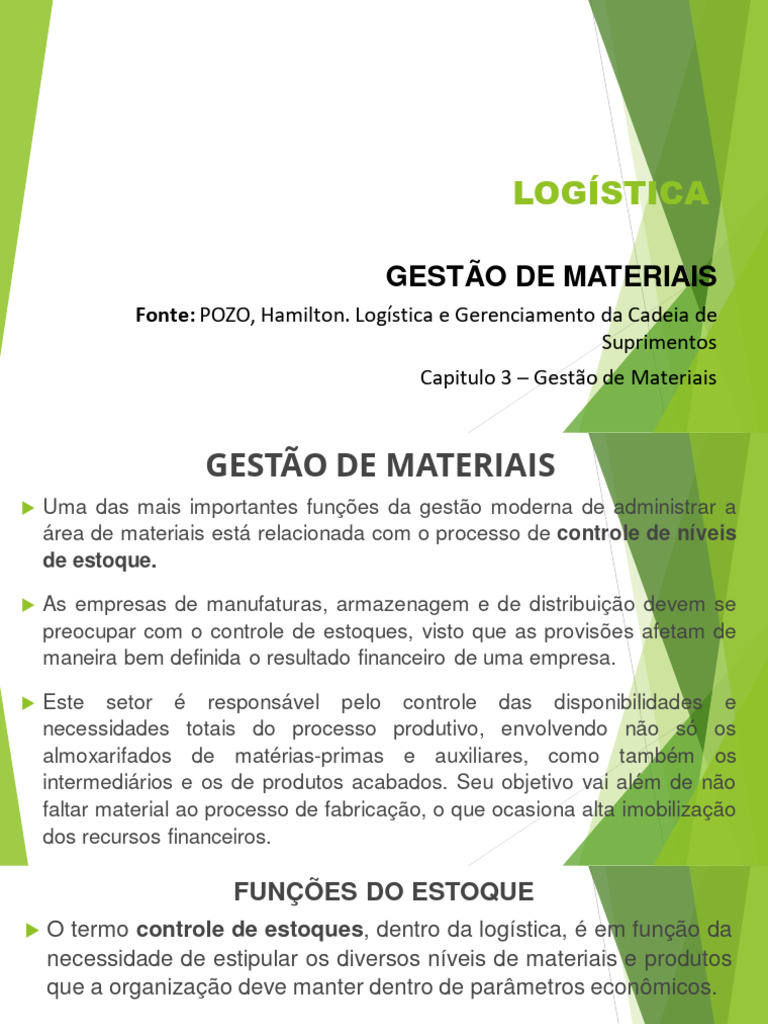 Aula Gestão de Materiais - Hamilton Pozo | PDF | Logística | Demanda