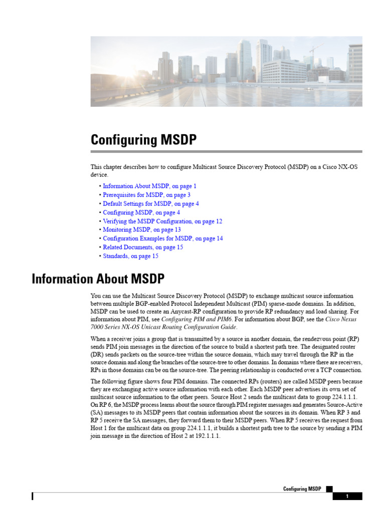 Configuring MSDP | PDF