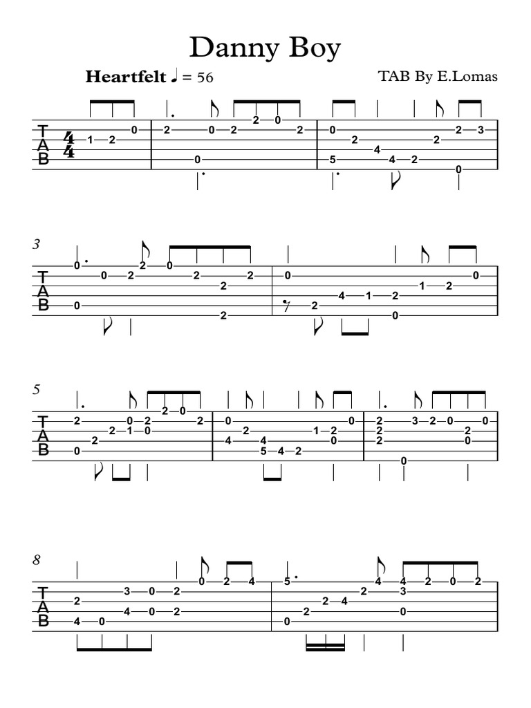 5.2 Danny Boy TAB (Grade 5 B2) | PDF