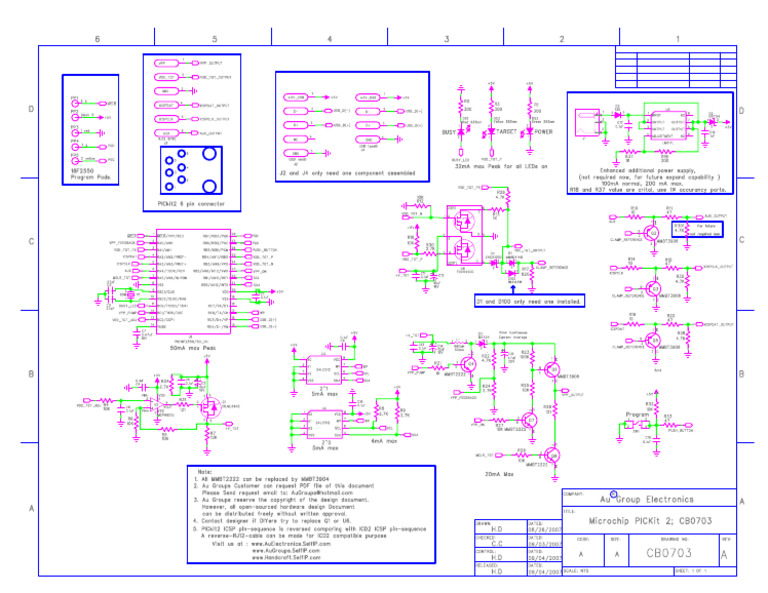 CB0703 PICKit2 Schematic Microchip | PDF