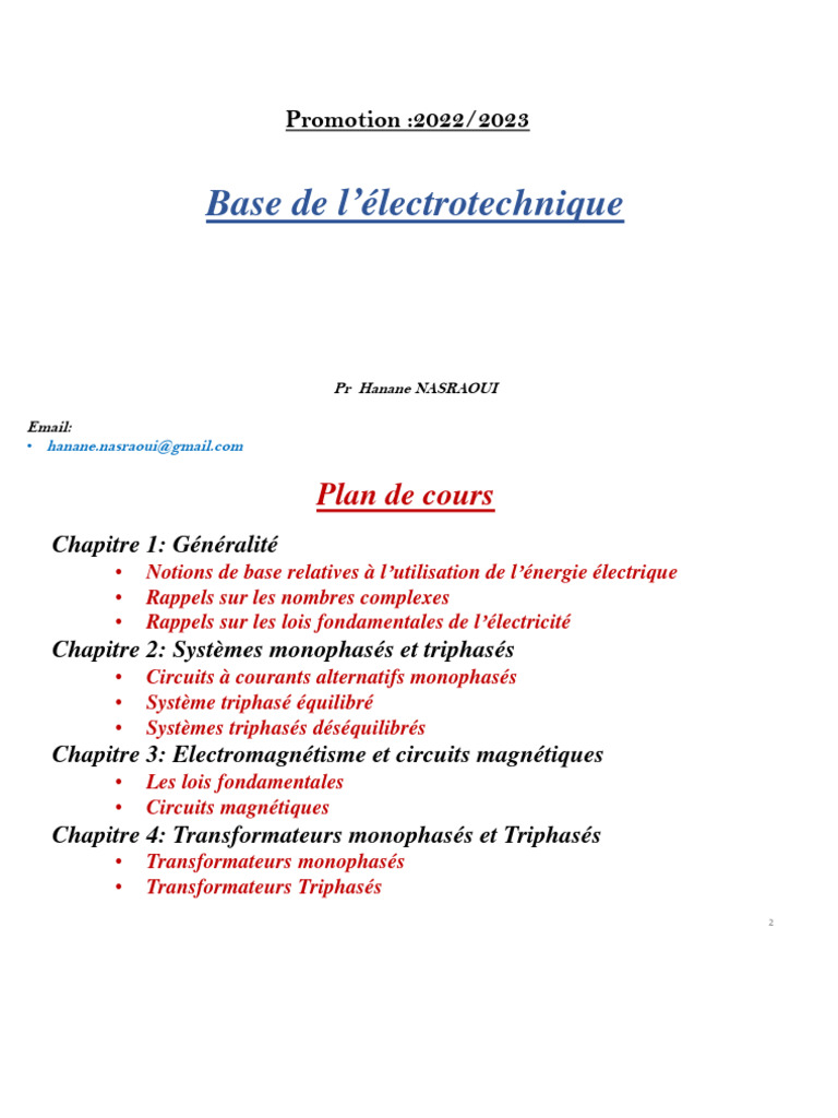 Base de l'électrotechnique-partie1 | PDF