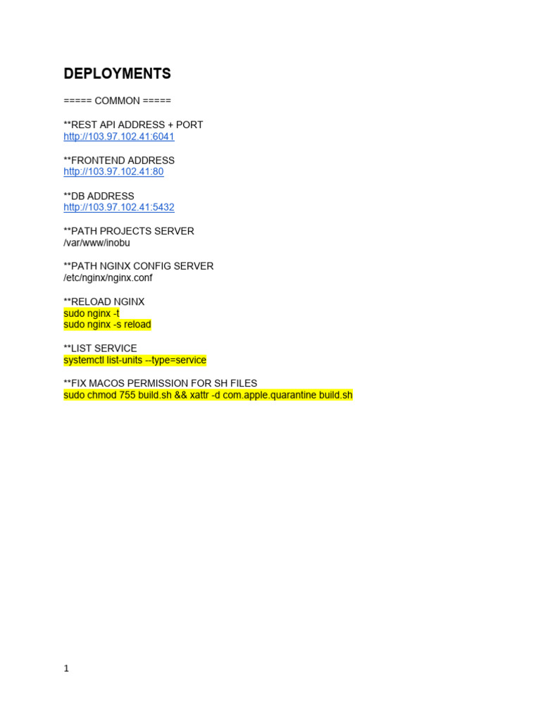 Deployment Documentation Pdf 