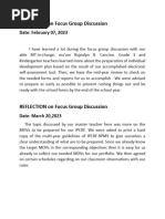 Sample FGD Minutes | PDF | Learning | Teachers