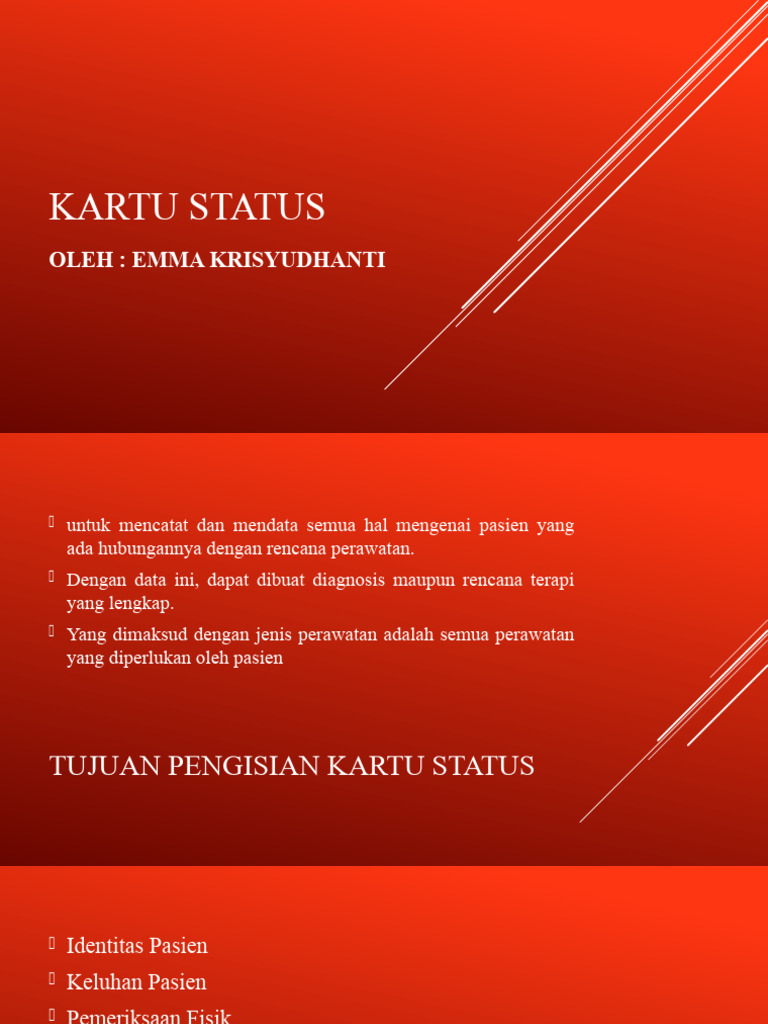 Panduan Pengisian Kartu Status Pasien | PDF | Kesehatan Holistik ...