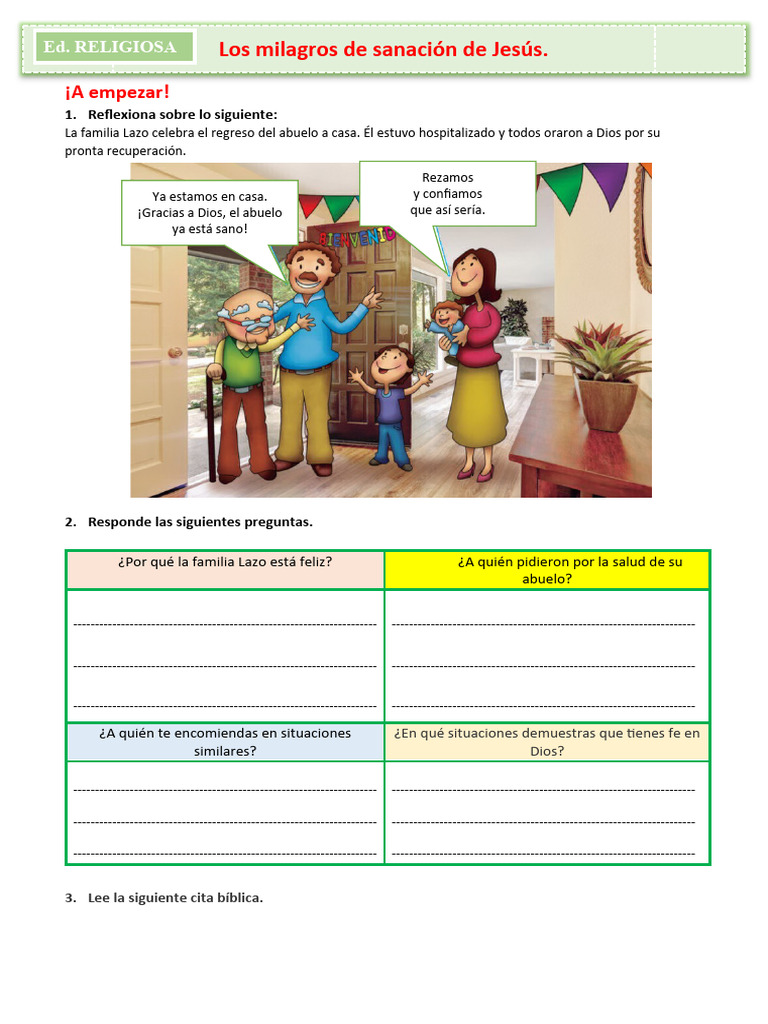 D2 A2 FICHA REL. Los Milagros de Sanación de Jesús. | PDF