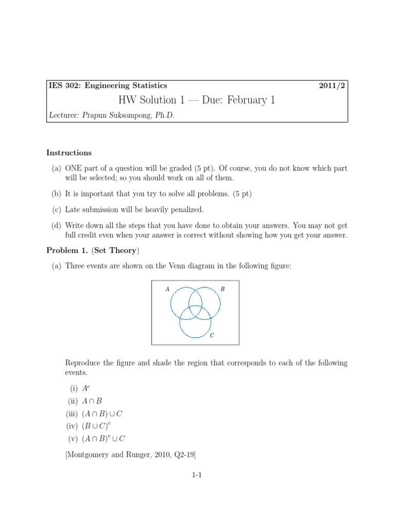 IES302 - HW - 1to4 Sol | PDF | Odds | Mathematics