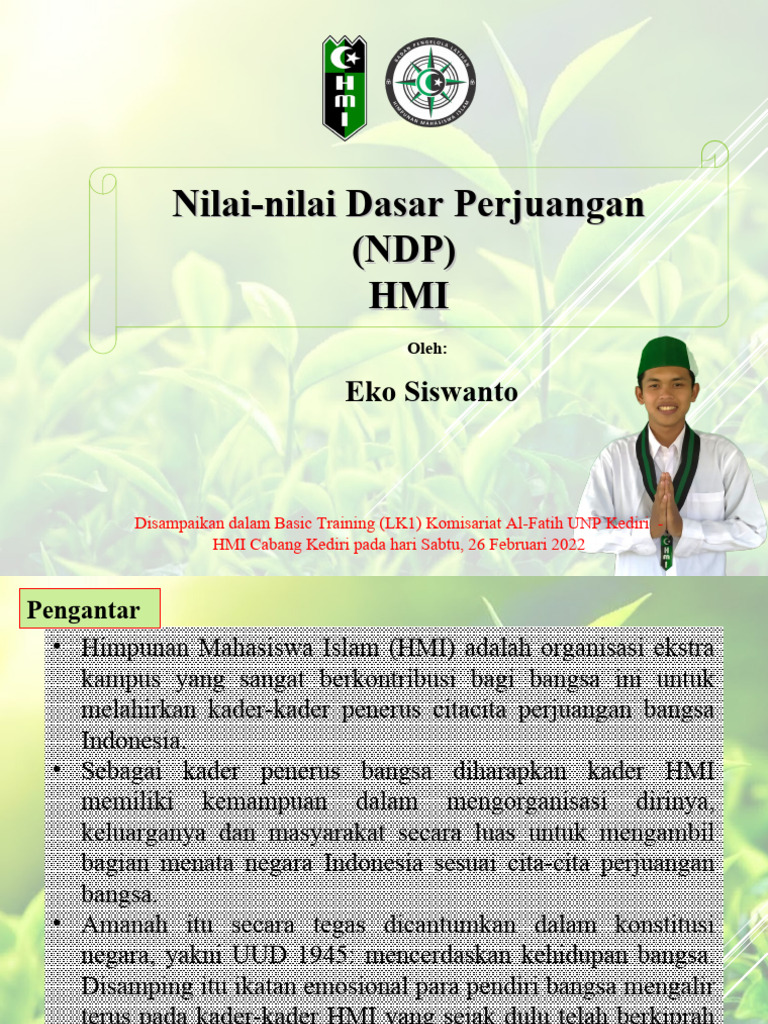 Pemaparan Materi NDP HMI | PDF