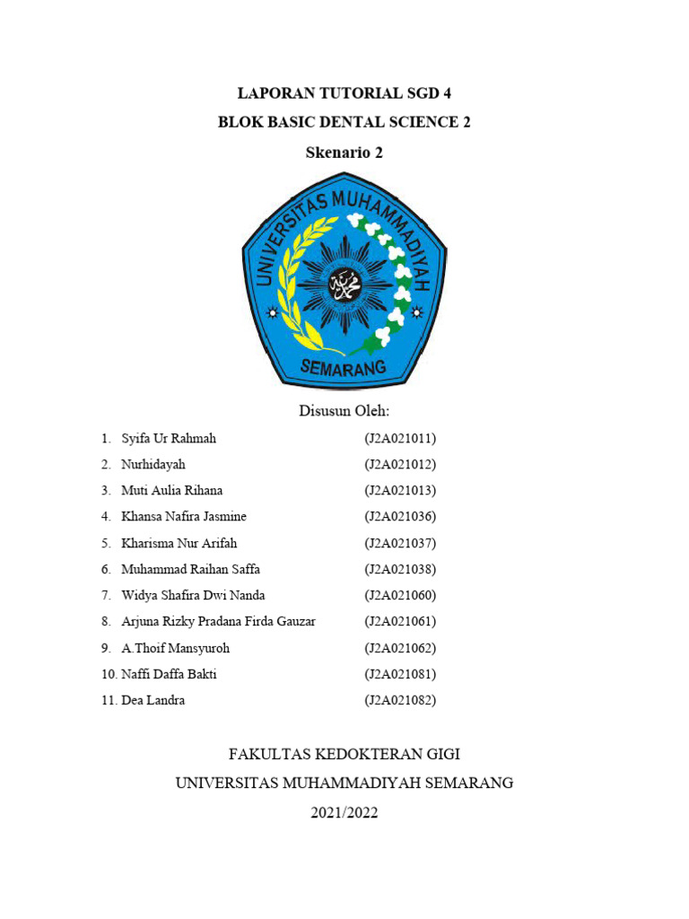 Laporan Tutorial SGD 4 Skenario 2 Bds 2 | PDF | Sains & Matematika